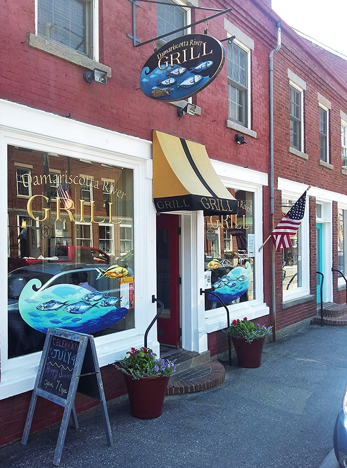 A seafood lover's siren call! This charming red brick facade houses treasures from the deep, with a side of small-town charm.