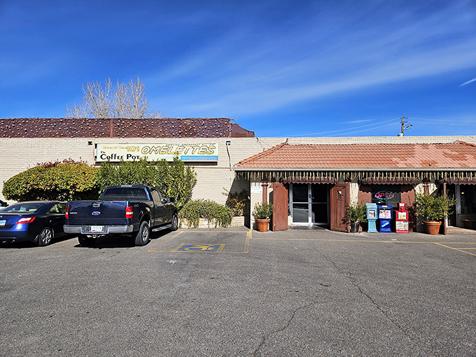 Welcome to breakfast paradise! The Coffee Pot Restaurant's unassuming exterior hides a world of culinary delights waiting to be discovered.