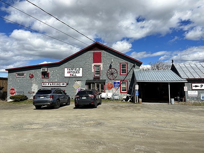 Step right up to the time machine disguised as a barn! This weathered wonder promises treasures beyond your wildest yard sale dreams.