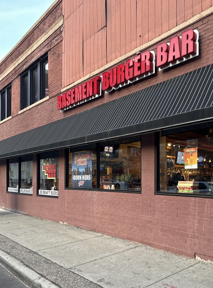 Who needs a basement when you've got a storefront this inviting? Basement Burger Bar's red brick facade is like a beacon for burger lovers.