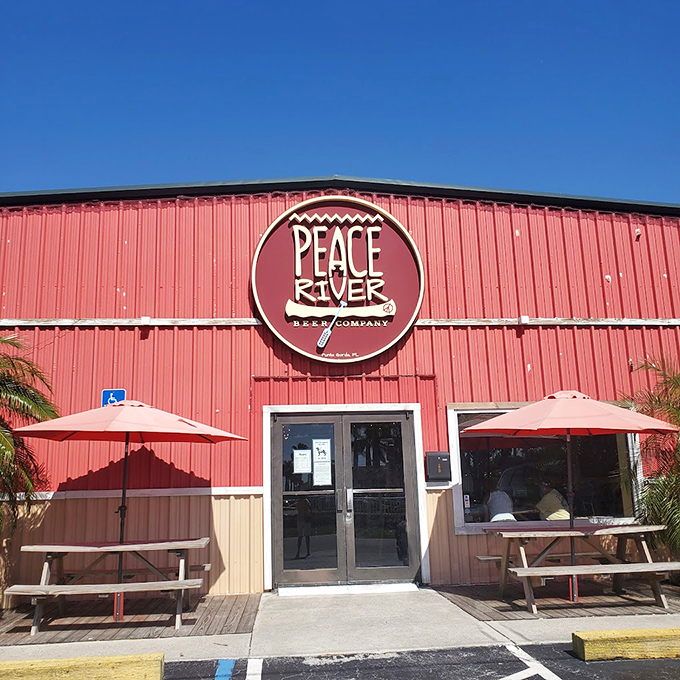 Welcome to the Barn of Brews and Bites! This crimson culinary castle is where hops meet hamachi in perfect harmony.