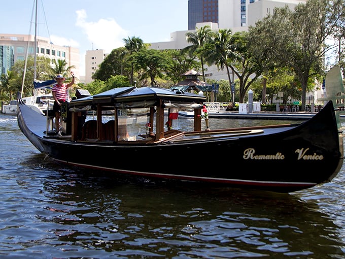 Ahoy there, Venice! Oh wait, it's Fort Lauderdale. This sleek gondola proves Florida's canals can rival Italy's, minus the gelato-induced brain freeze.