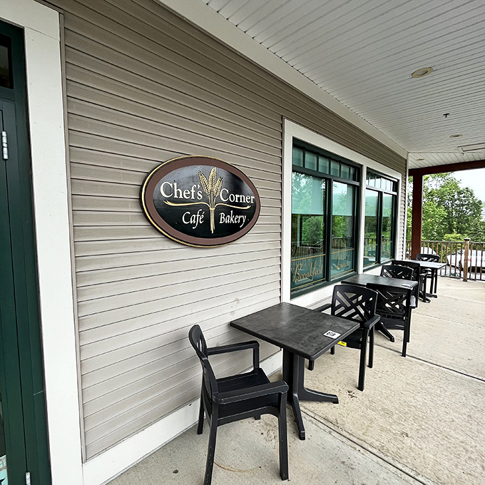 Welcome to Chef's Corner, where the porch is as inviting as your grandma's, but with better pastries and fewer cheek pinches!