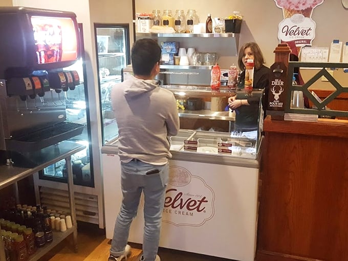 Ice cream dreams come true at the Velvet counter. It's like Willy Wonka opened a dairy bar, minus the Oompa Loompas.