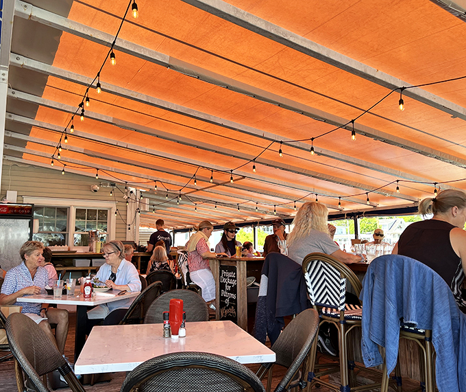 Welcome to the happiest place on earth &ndash; sorry, Disney! This outdoor dining area is where memories are made, one bite at a time.