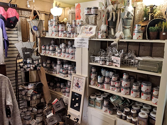 Paint paradise or DIY heaven? Either way, this corner's got enough chalk paint to give your whole house a farmhouse makeover.