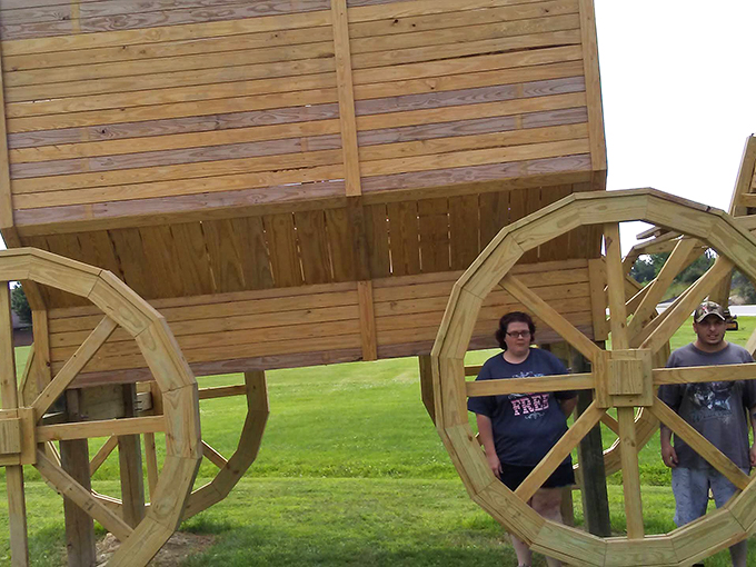 Ever wondered what it feels like to be a Lilliputian? Stand next to these wheels and live out your Gulliver's Travels fantasies.