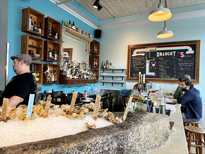Behind this bar, mixology meets marine biology. Watch as skilled hands craft cocktails and shuck oysters with equal finesse.