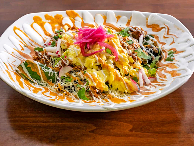 A colorful masterpiece that would make Jackson Pollock proud. It's not just a meal, it's edible modern art.