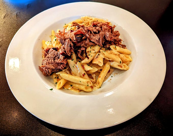 Comfort food gets dressed up for a night out with this creamy, dreamy pasta creation.