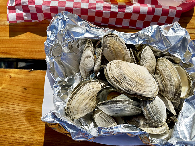 These freshly steamed clams are nature's perfect appetizer, just waiting for a dip in drawn butter.