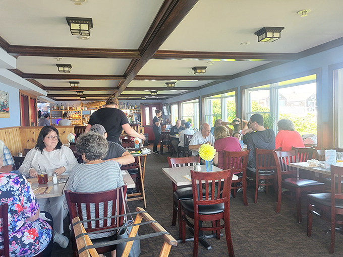 Happy diners, happier taste buds. The scene here is livelier than a lobster tank on discount day, with satisfied customers diving into their seafood feasts.