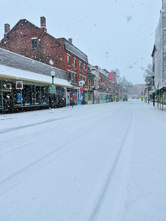 Snow day in Gardiner! The streets may be empty, but the town's charm is overflowing. Time to grab a sled and embrace your inner kid.