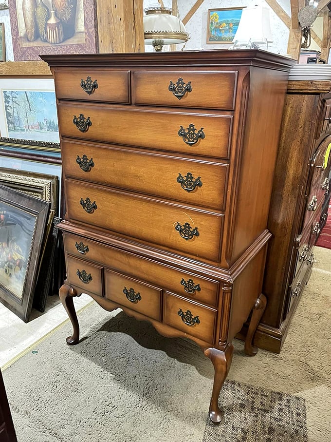 This isn't just a dresser &ndash; it's a time capsule with drawers. Each pull of the handle might reveal a portal to another era.