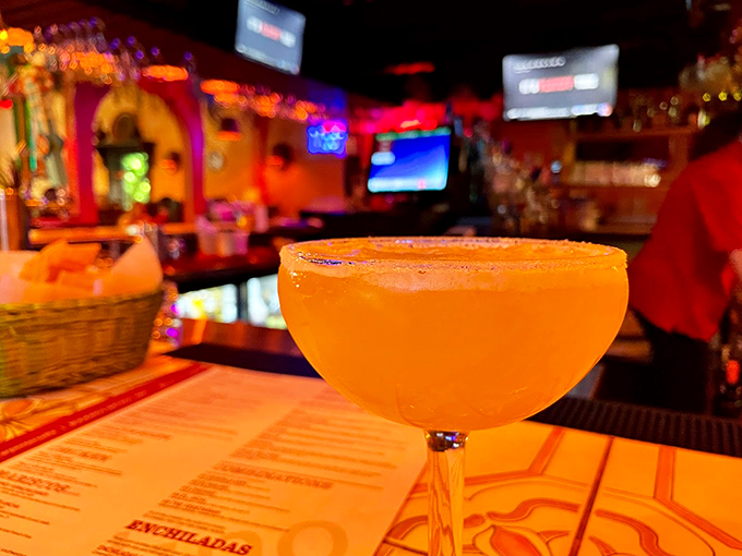 Drink This sunset-colored margarita isn't just a drink&mdash;it's your passport to a relaxing evening ahead.