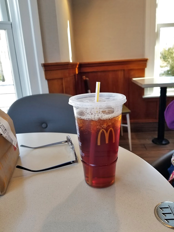 Even a simple soft drink looks more sophisticated when served in this historic setting. Fast food with a side of ambiance. Photo credit: Keith Henderson