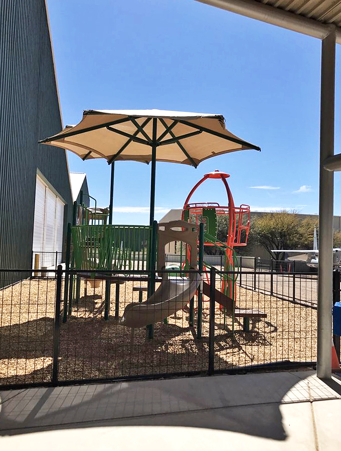 Little aviators can burn off energy at this playground, where future pilots dream beneath Arizona's endless blue skies.