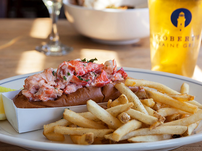 The legendary lobster roll: Sweet meat, perfectly dressed, nestled in a toasted bun. Summer in sandwich form. 