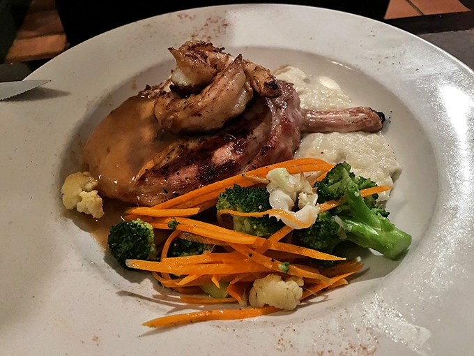 Who knew pork could be so photogenic? This dish is ready for its close-up, Mr. DeMille... and your fork. Photo credit: Indhira A.