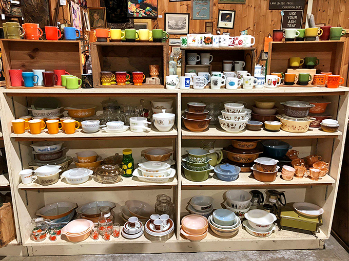 A rainbow of vintage Pyrex proves that even kitchen workhorses can be beautiful enough to display like fine art.