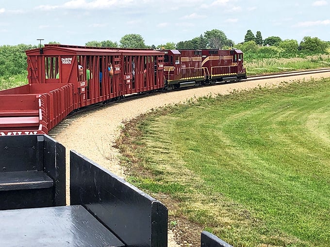 All aboard the Whiskey River Railway! This mini locomotive proves that big adventures come in small packages.