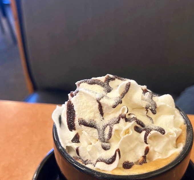 Behold, the pinnacle of caffeinated indulgence! This white mocha isn't just a drink; it's a frothy, chocolatey hug in a mug. Take that, Monday morning blues!