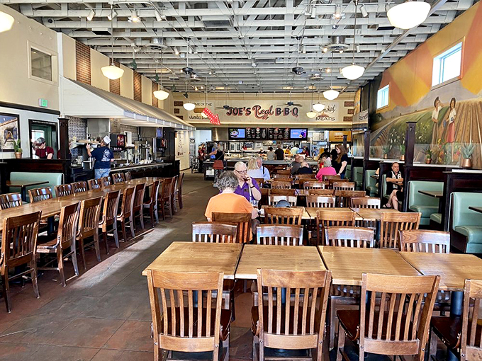 It's like a Norman Rockwell painting, but with more sauce-stained napkins and finger-licking goodness.