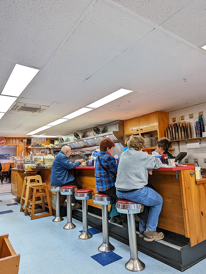 The breakfast club in session. At Jordan's, strangers become friends over shared love of good food and better conversation.