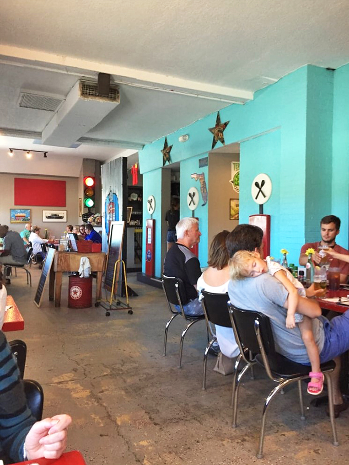 Happy diners enjoying their meals &ndash; proof that good food brings people together better than a Florida hurricane party.