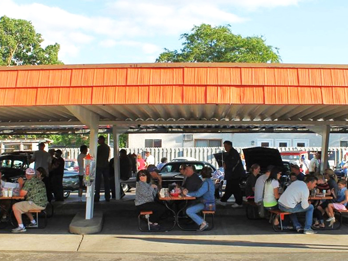 Where everybody knows your name (or at least your order). Rudy's bustling dining area is like "Cheers" &ndash; if Cheers served amazing burgers and root beer.