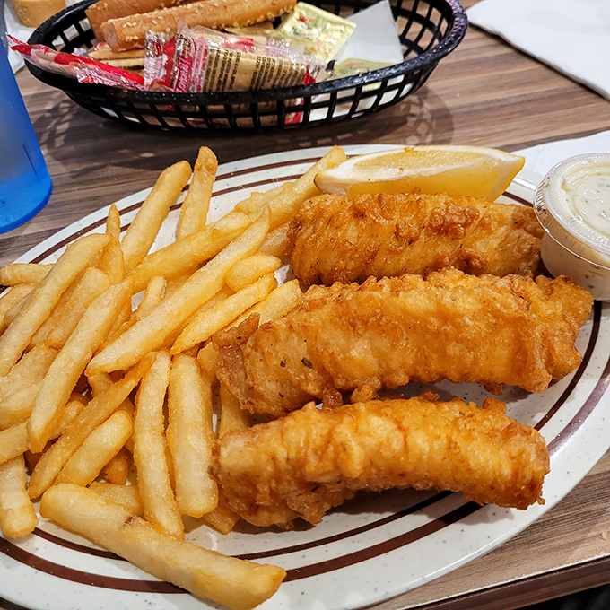 Fish and chips so perfect, they'll have you speaking with a British accent. Cheerio, diet plans! Photo credit: Diann LH