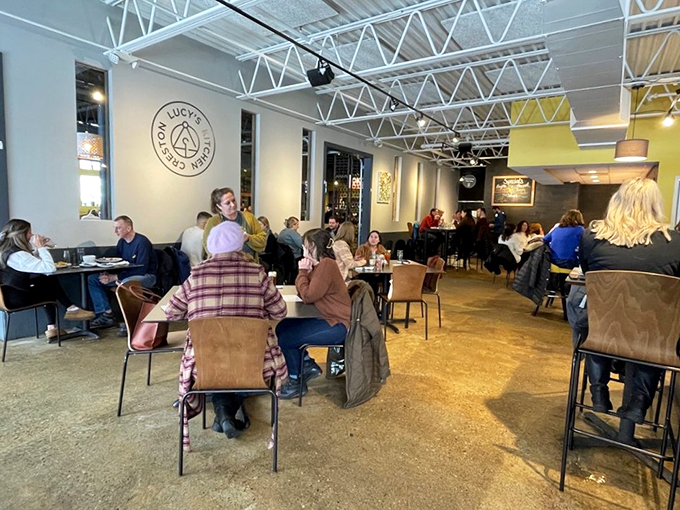 Industrial chic meets cozy comfort. It's like eating in a loft designed by your coolest friend &ndash; who also happens to be a chef.