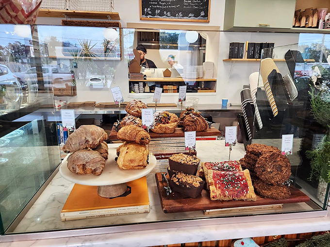 A display case that puts art museums to shame. Each pastry is a masterpiece waiting to be devoured. Photo credit: Swan City Tours