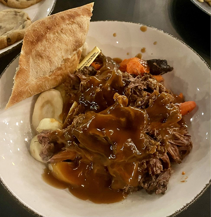 Comfort food at its finest. This pot roast looks so tender, it probably falls apart if you just whisper "fork" in its general direction.