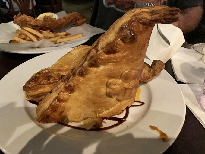 Another angle on that shepherd's pie &ndash; because food this good deserves an encore. Savory, steaming, and ready to transport you to the Emerald Isle. Photo credit: Carla D.