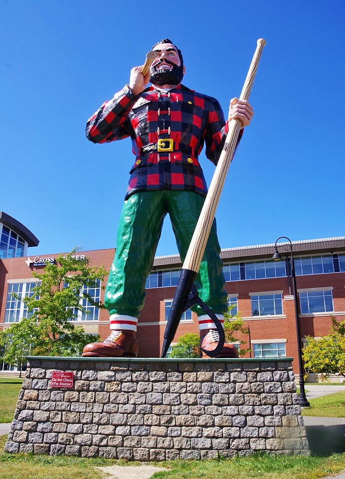 Reaching for the sky or just checking the weather? Either way, Paul's got the best view in town. Cloud-high-fives, anyone?