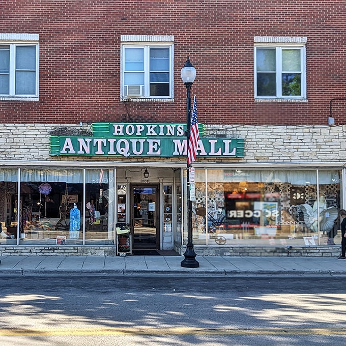 Main Street meets Memory Lane! Hopkins Antique Mall is where nostalgia comes with a price tag – and usually a great story. Photo credit: Hopkins Antique Mall