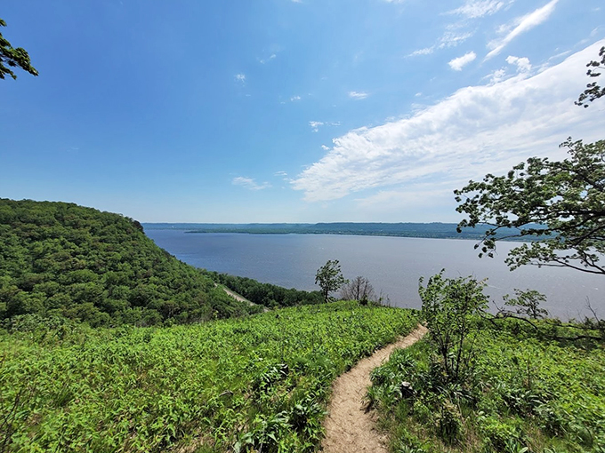 Lake Pepin's natural balcony! Maiden Rock Bluff offers a view so good, you'll want to bring a picnic and stay awhile.