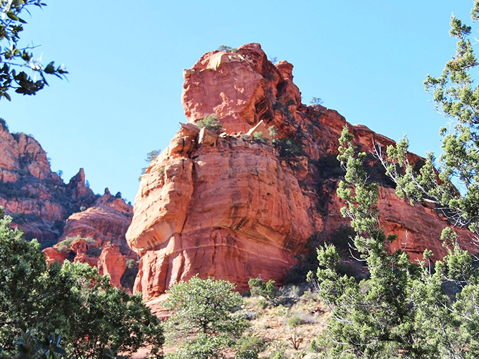 Sedona in all its crimson glory! It's like Mother Nature went wild with her favorite red paintbrush.