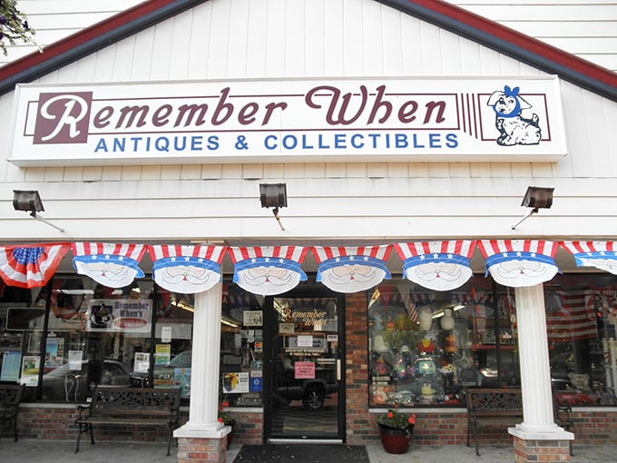 Tis the season for nostalgia! This festive facade invites you to take a twinkling trip down memory lane.