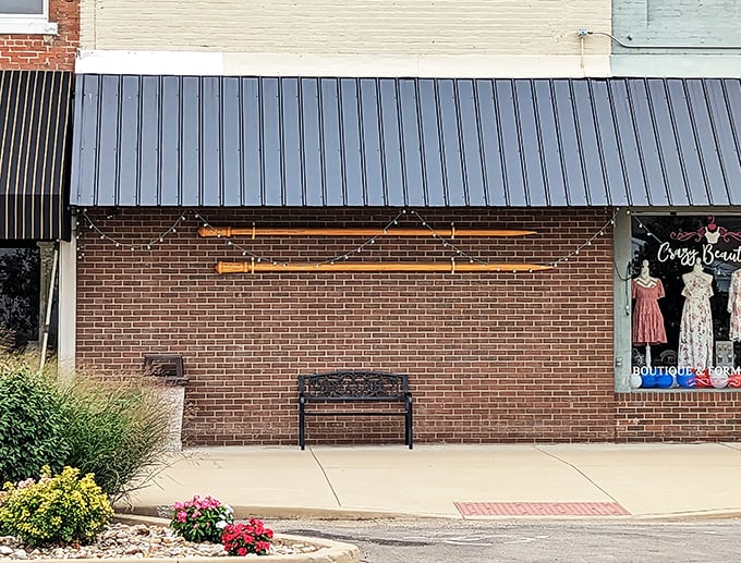 Casey's crafting on a cosmic scale. These needles could knit a sweater for the Statue of Liberty.