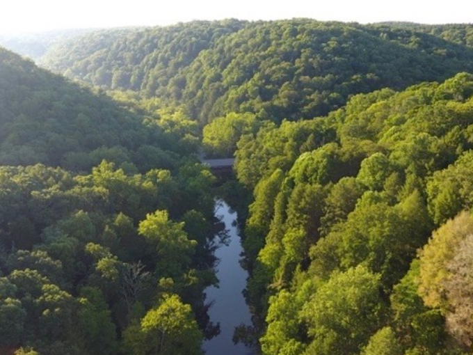 Steep walls and hemlock slopes that'll make you feel like you're in a natural amphitheater. Acoustics not guaranteed.