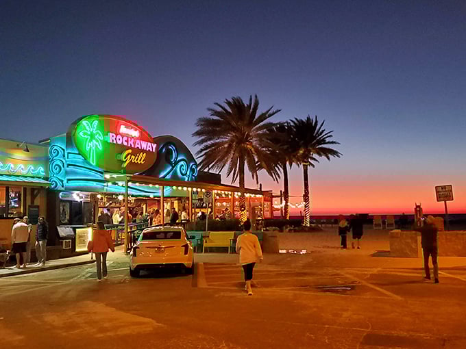 Neon lights and seafood delights! Frenchy's is like a Jimmy Buffet song come to life on your plate.