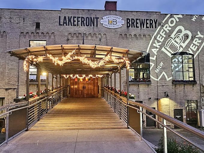 Where beer dreams come true! Lakefront's inviting entrance is like a yellow brick road leading to liquid gold.