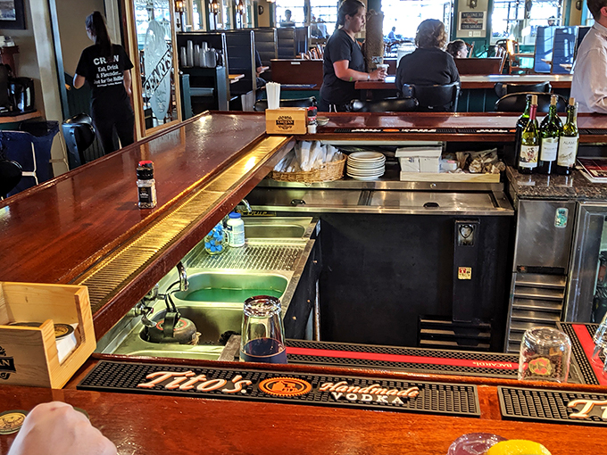 Where everybody knows your name&hellip; or at least your drink order. This bar is the heart of McSeagull's, pumping out liquid cheer and good vibes.