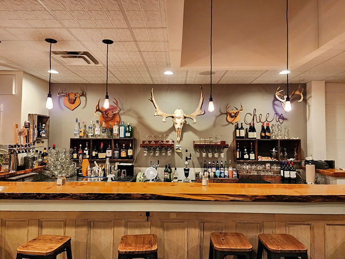 Cheers to good taste! Helen's bar area is where "Everybody Knows Your Name" meets "The Perfect Catch," with a dash of Maine woods thrown in for good measure.