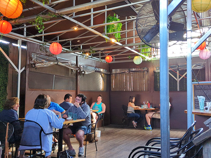 Under twinkling lanterns and summer sky, every table tells its own story of breakfast bliss.