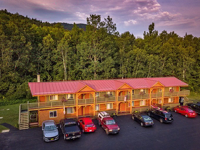 Rustic charm meets modern comfort! Moose Mountain Inn looks like the cozy lovechild of a log cabin and a boutique hotel, nestled in nature's embrace.