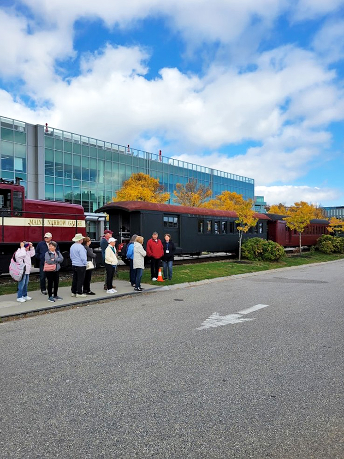 All aboard the nostalgia express! These happy travelers are proof that sometimes the best way to move forward is to take a step back in time.