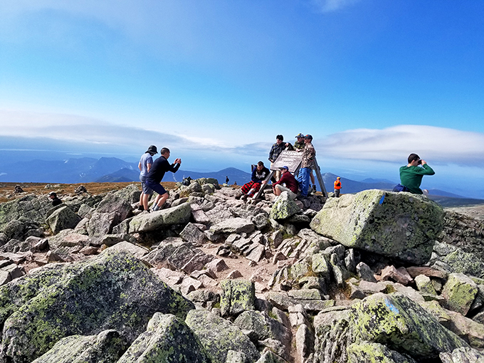 Katahdin's crown jewels: Where hikers gather to celebrate their ascent. The view? Let's just say it makes your HD TV look like a flip book.